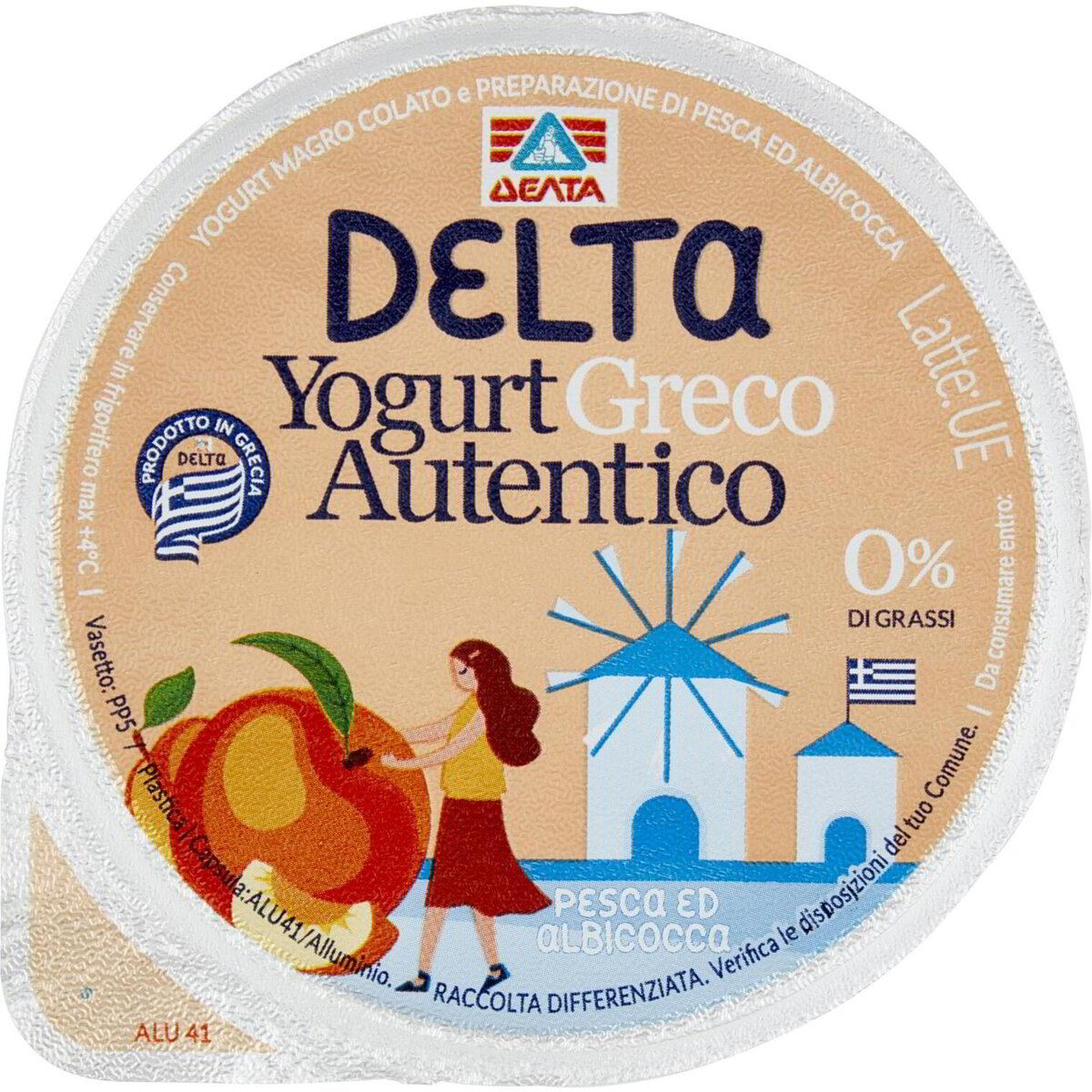 Delta Yogurt Greco Autentico 0% di Grassi Pesca ed Albicocca 150 g ...