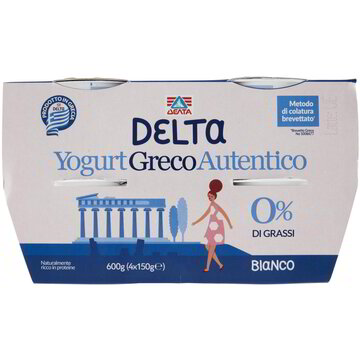 Delta Yogurt Greco Autentico 0% di Grassi Bianco 4 x 150 g Delta ...