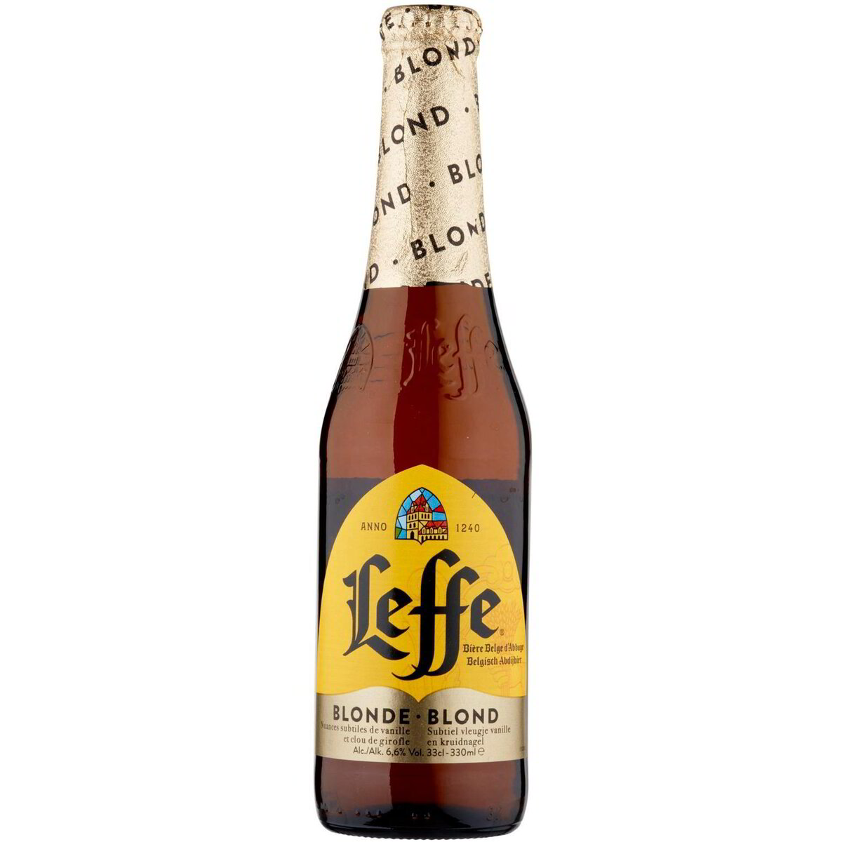 LEFFE BLONDE Birra bionda belga d'abbazia doppio malto bottiglia 33cl ...