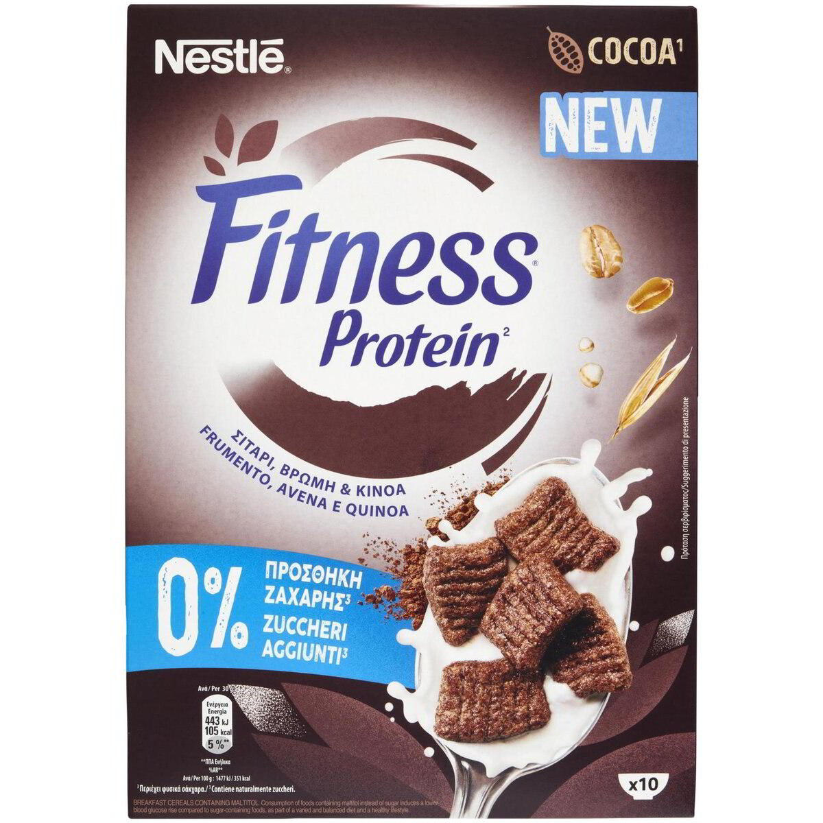 FITNESS Protein Cacao Cereali Integrali con Frumento, Avena e Quinoa ...