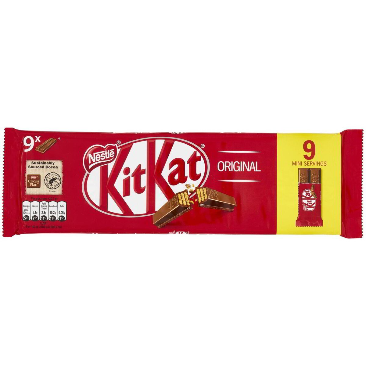 KITKAT Original Family Pack Wafer ricoperto di Cioccolato al Latte 9 ...
