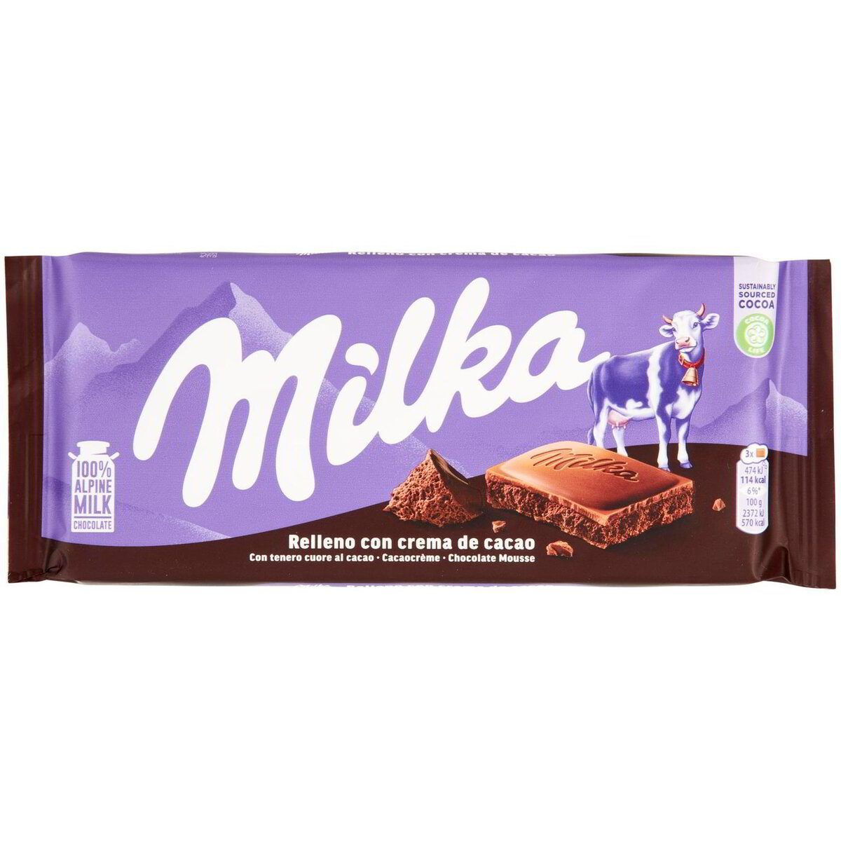 Milka Cuore Tenero, tavoletta di cioccolato al latte 100% Alpino con ...