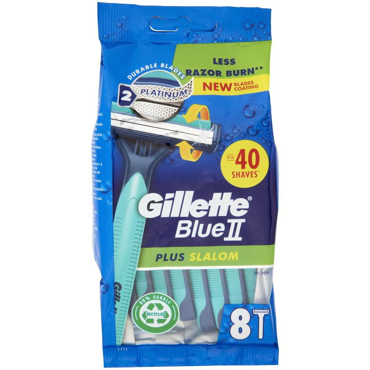 Gillette Blue II Plus Slalom Rasoio da Uomo Usa e Getta a 2 Lame con ...