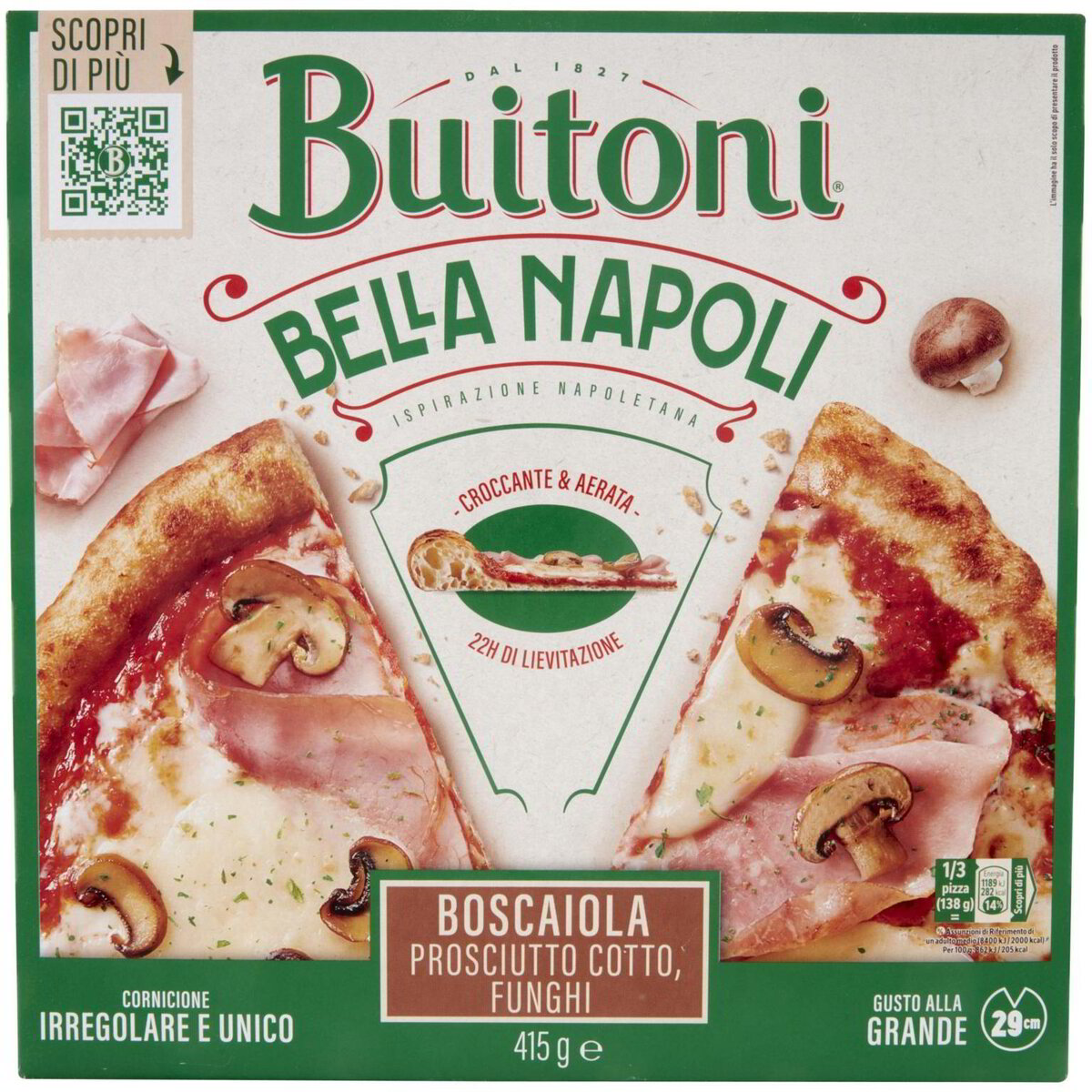 BUITONI Bella Napoli Boscaiola Pizza Surgelata con Prosciutto Cotto e ...