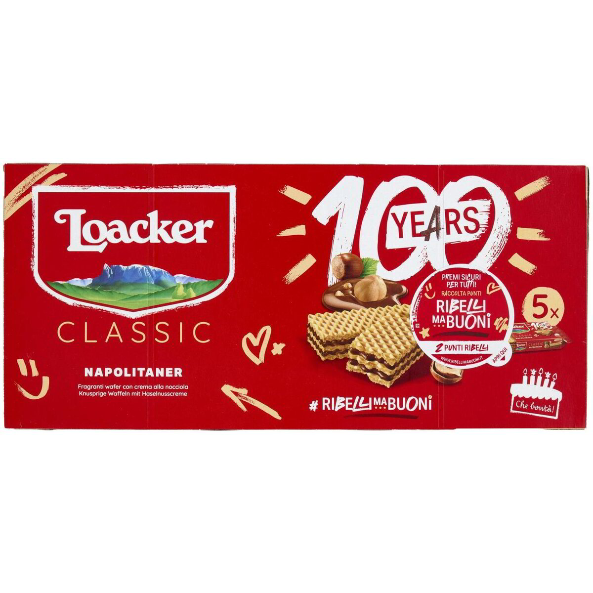 Loacker Classic Napolitaner Wafer con crema alle Nocciole 100% Italiane ...