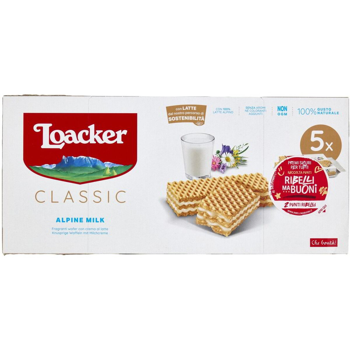 Loacker Classic Alpine Milk Wafer con crema al Latte Alpino non OGM ...