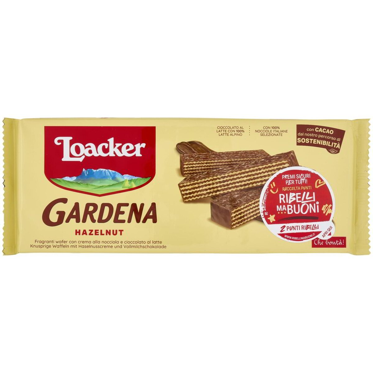 Loacker Gardena Hazelnut Wafer ricoperti di Cioccolato al Latte con ...
