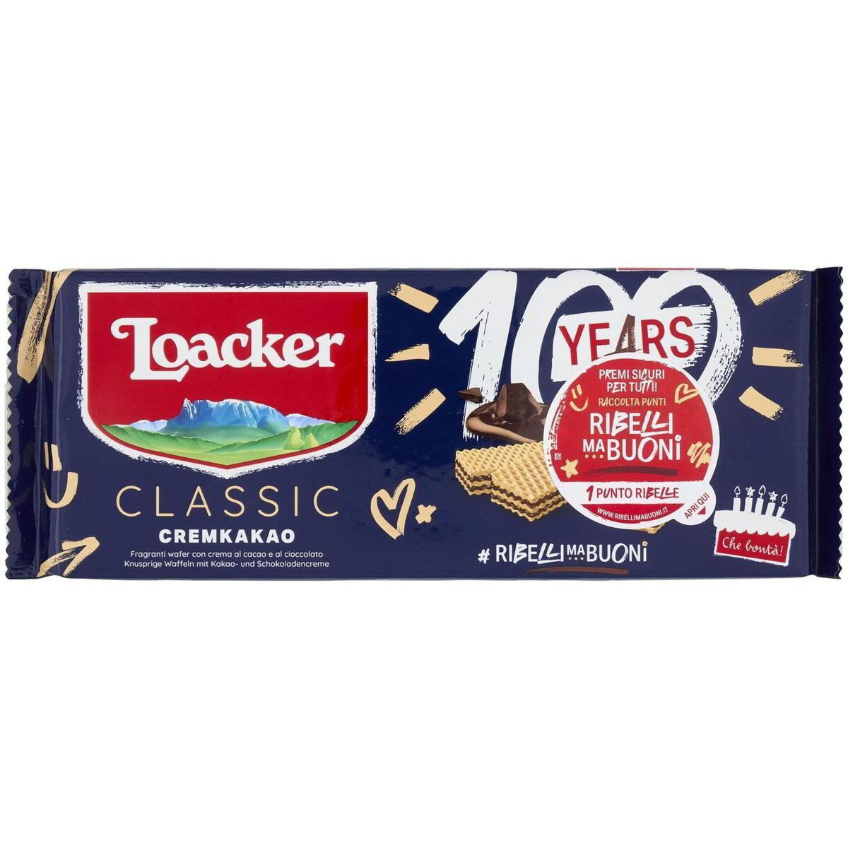 Loacker Classic Cremkakao Wafer con crema al Cioccolato e Cacao Nobile ...