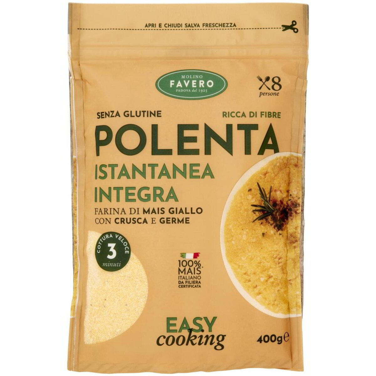 Molino Favero Polenta Istantanea Integra Farina di Mais Giallo con ...