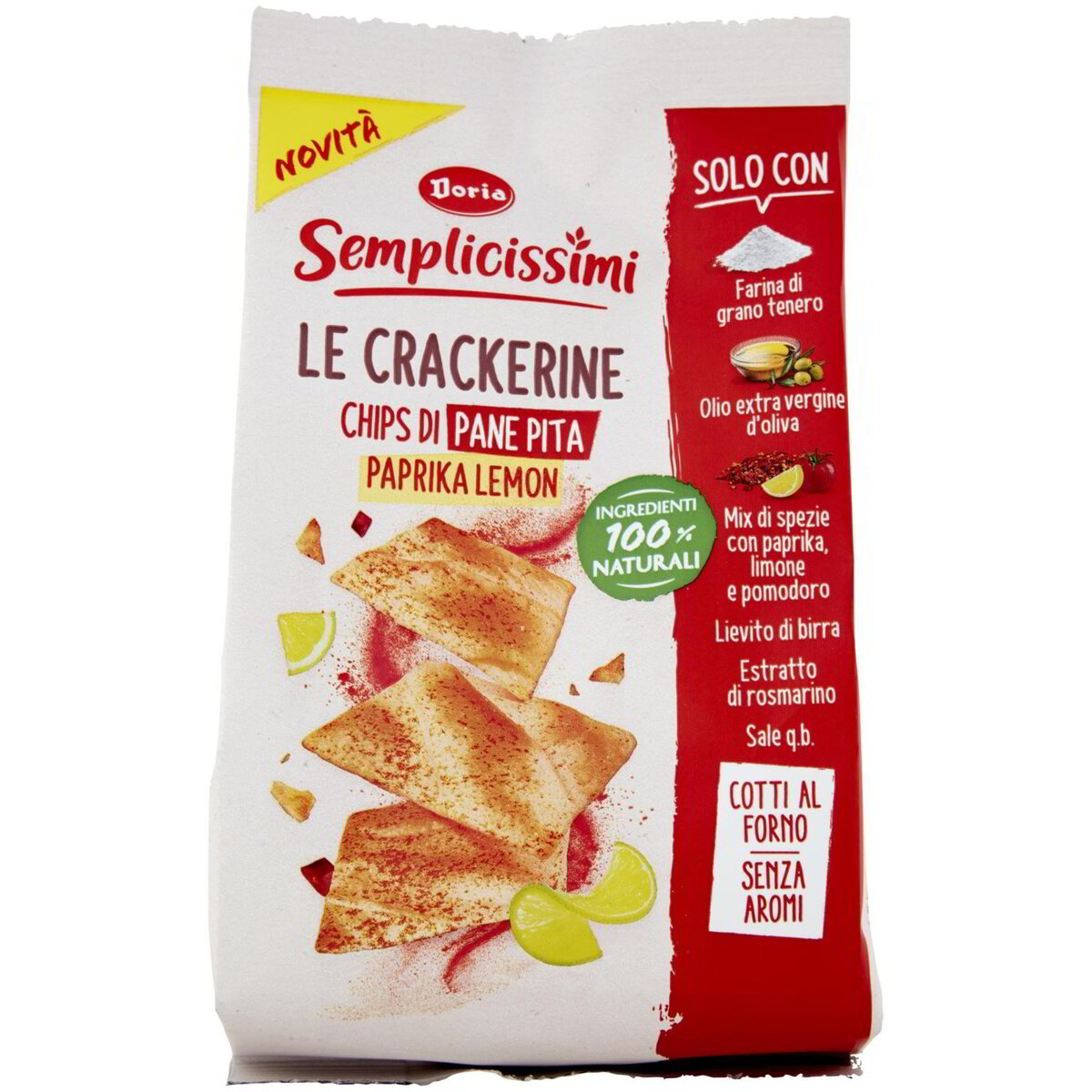 Doria Semplicissimi le Crackerine Chips di Pane Pita Paprika Lemon 90 g ...