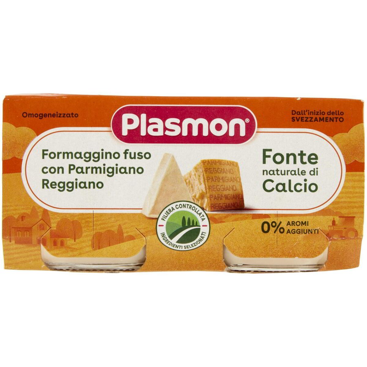 Plasmon Omogeneizzato Formaggino fuso con Parmigiano Reggiano 2 x 80 g ...