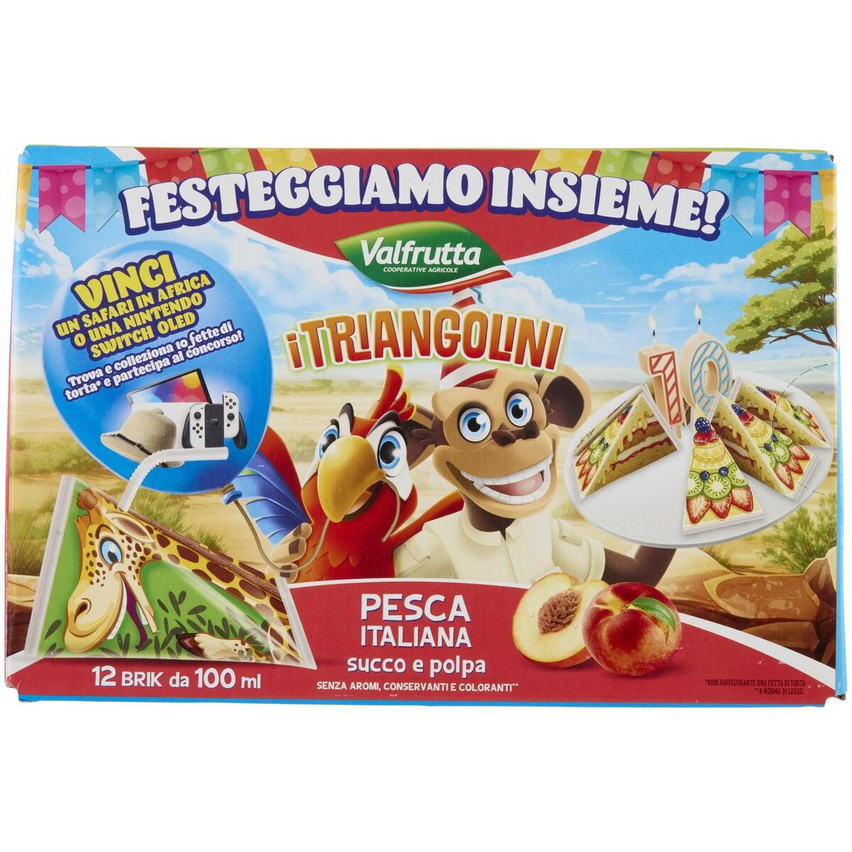 Valfrutta i Triangolini Pesca Italiana succo e polpa Brik 12 x 100 ml ...