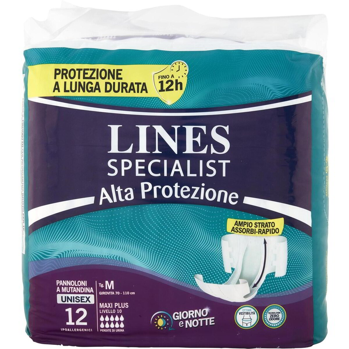 Lines Specialist Alta Protezione Pannoloni a Mutandina Unisex Tg. M ...