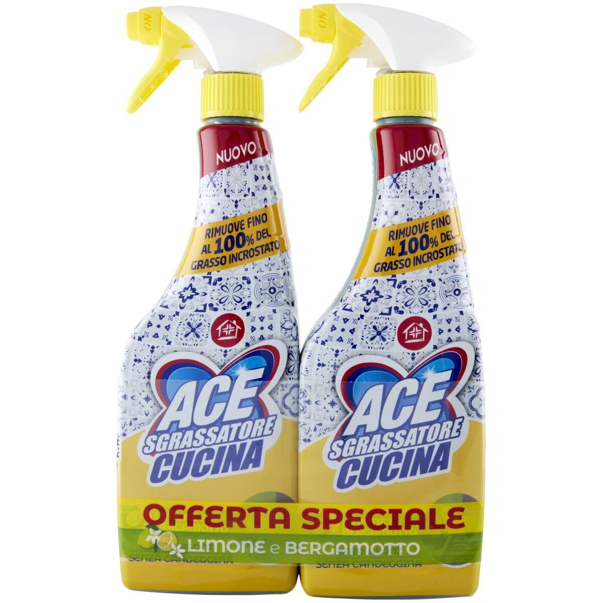 Ace Sgrassatore Cucina Limone e Bergamotto Senza Candeggina 2 x 600 ml ...