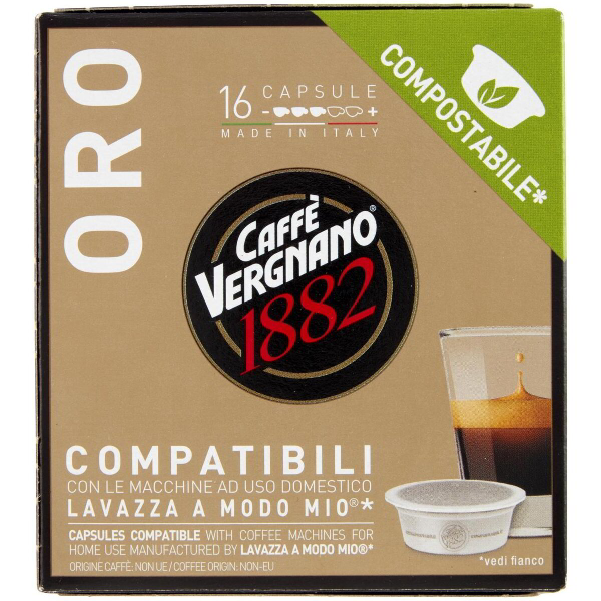 Caffè Vergnano 1882 Oro Compostabile** Capsule Compatibili Lavazza a ...