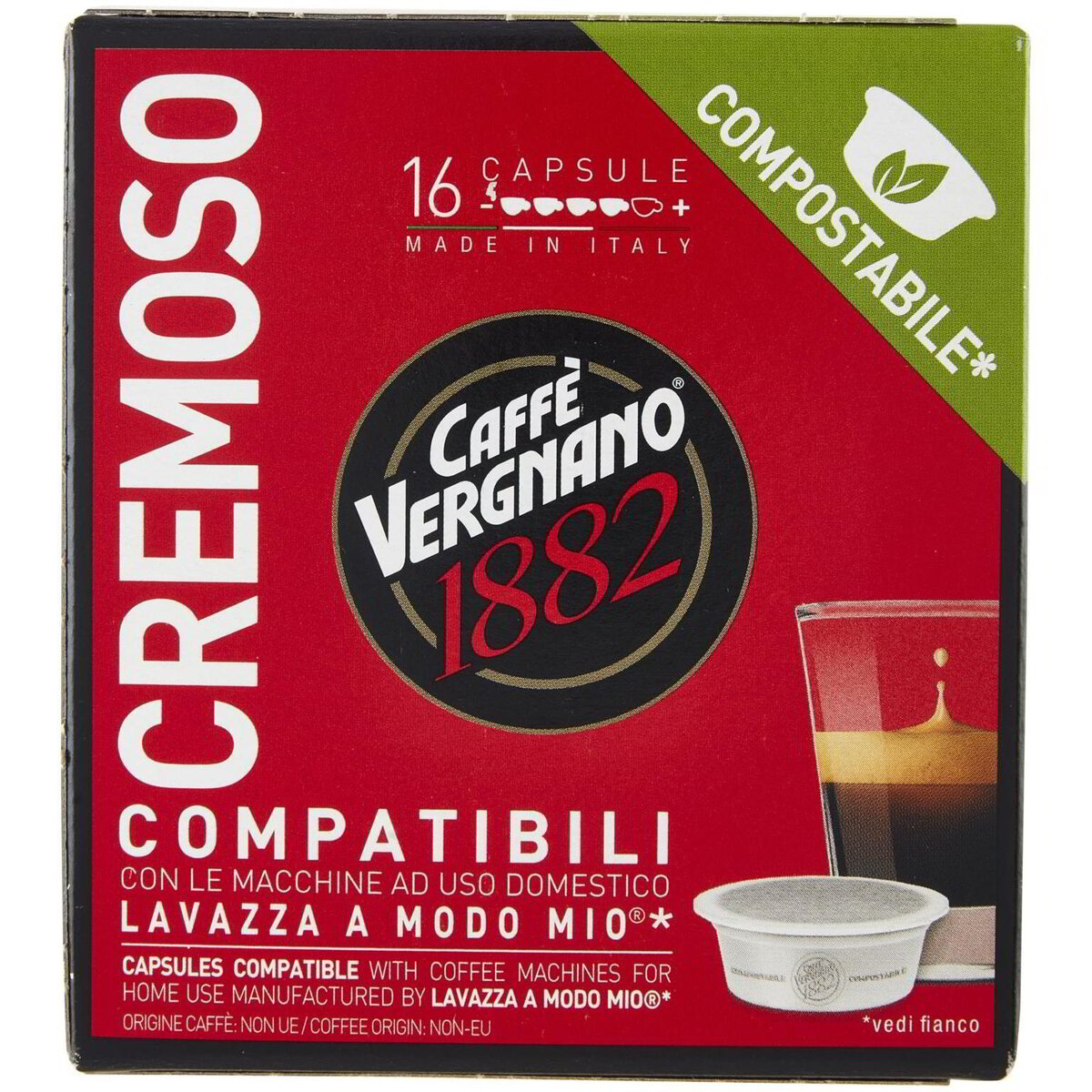 Caffè Vergnano 1882 Cremoso Compostabile** Capsule Compatibili Lavazza ...