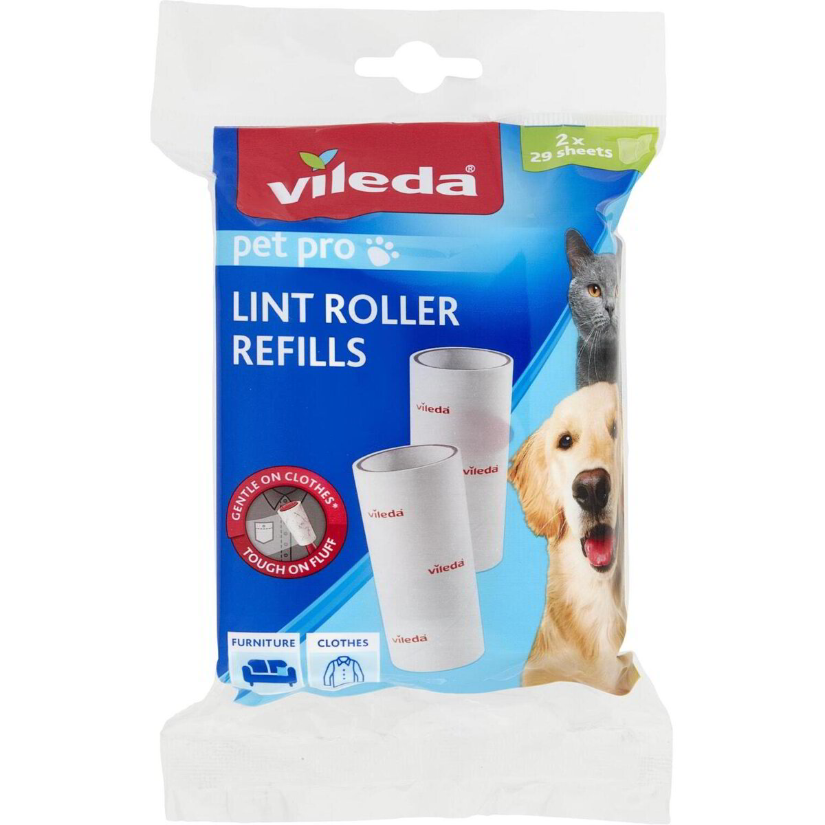 Vileda Pet Pro Lint Roller - Spazzola Adesiva Ricambio 2pz Vileda ...