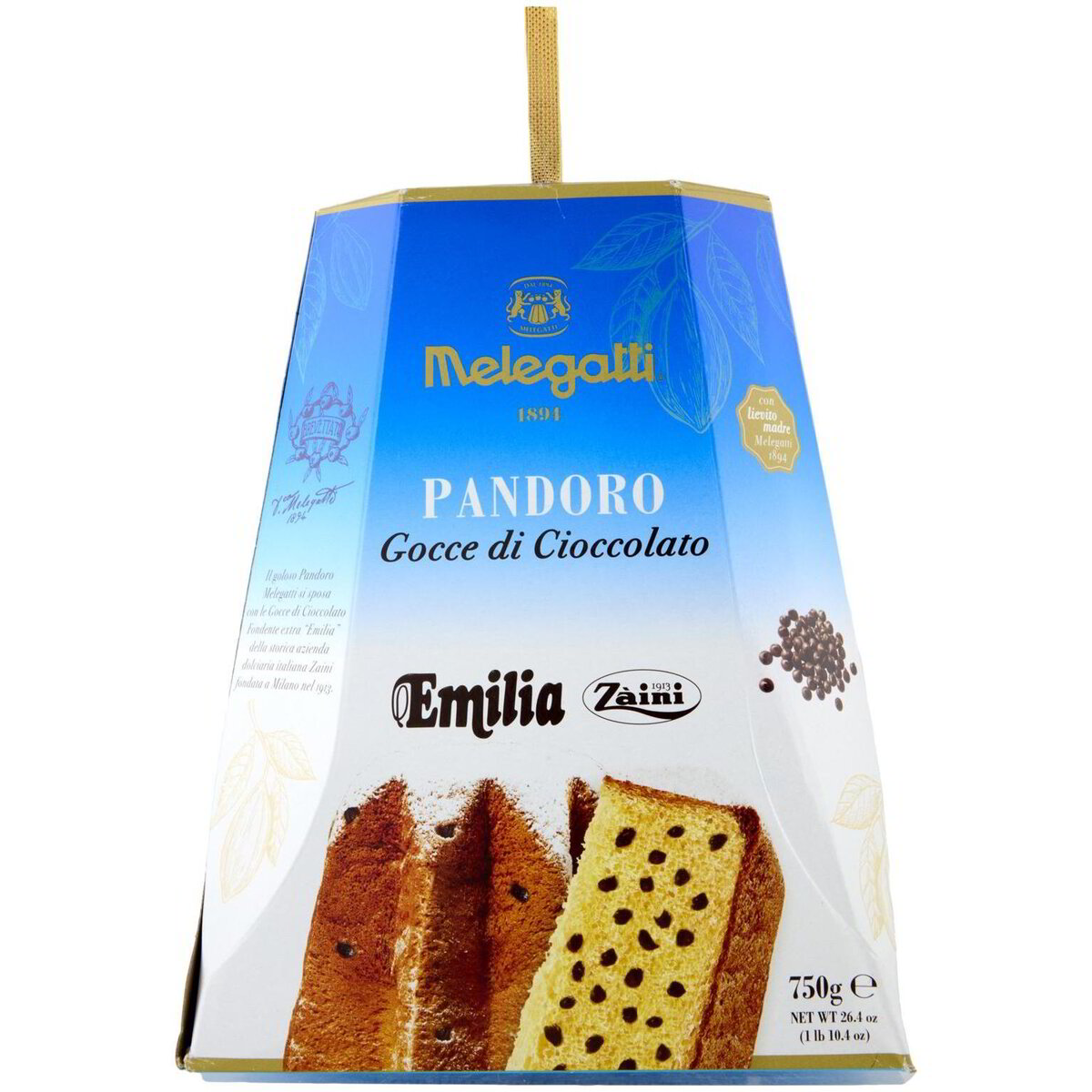 Melegatti 1894 Pandoro Gocce di Cioccolato Emilia Zàini 750 g Melegatti ...