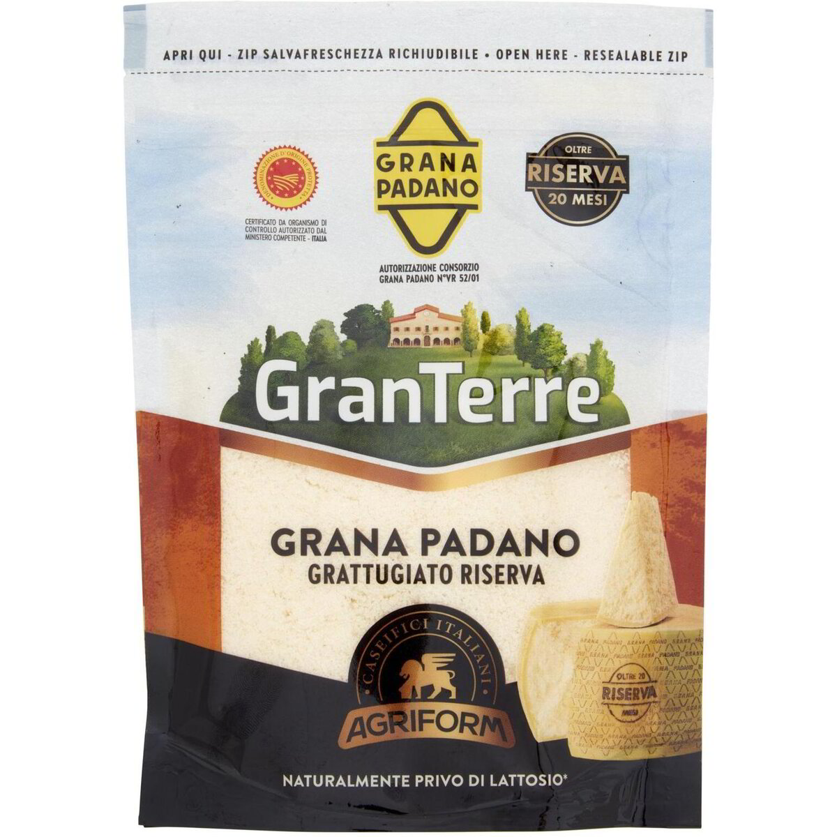 GranTerre Grana Padano Grattugiato Riserva Oltre 20 Mesi 100 g ...