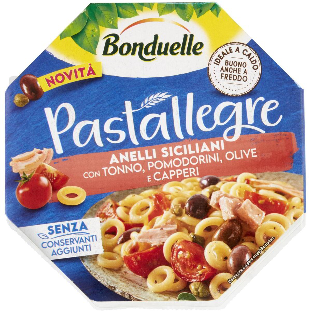 Bonduelle Pastallegre Anelli Siciliani con Tonno, Pomodorini, Olive e Capperi 200 g Bonduelle ...