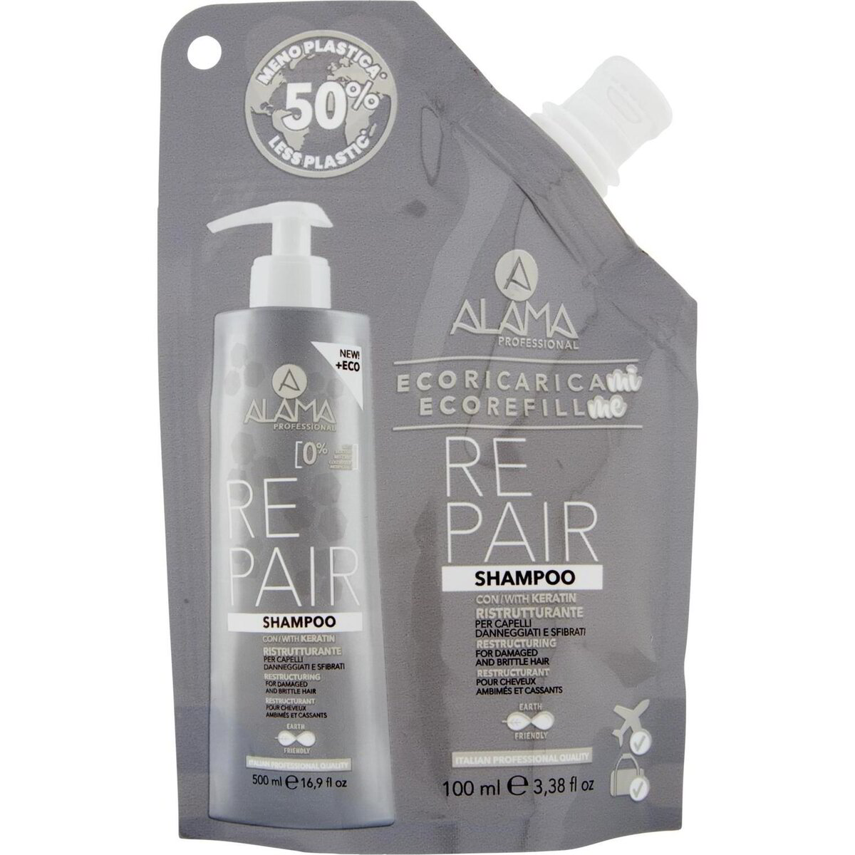 Alama Professional Repair Shampoo per Capelli Danneggiati e Sfibrati ...