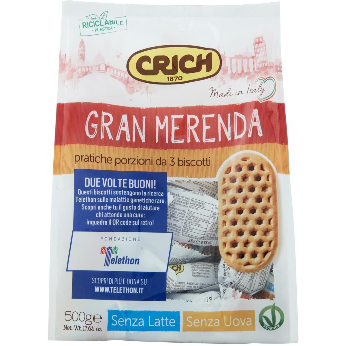 Crich Gran Merenda pratiche porzioni da 3 biscotti 500 g Crich | IperDrive