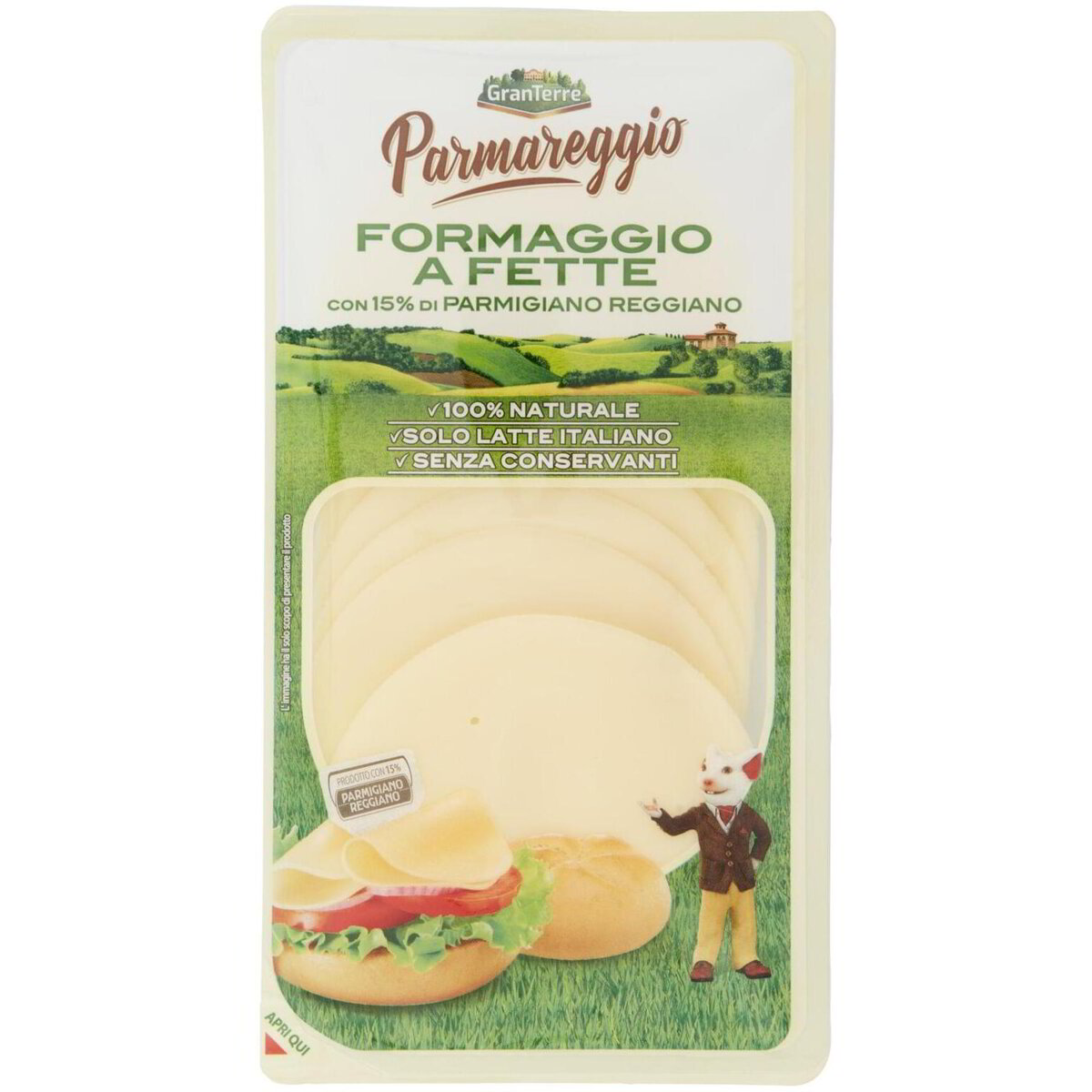 Parmareggio Formaggio a Fette con 15% di Parmigiano Reggiano 120 g ...