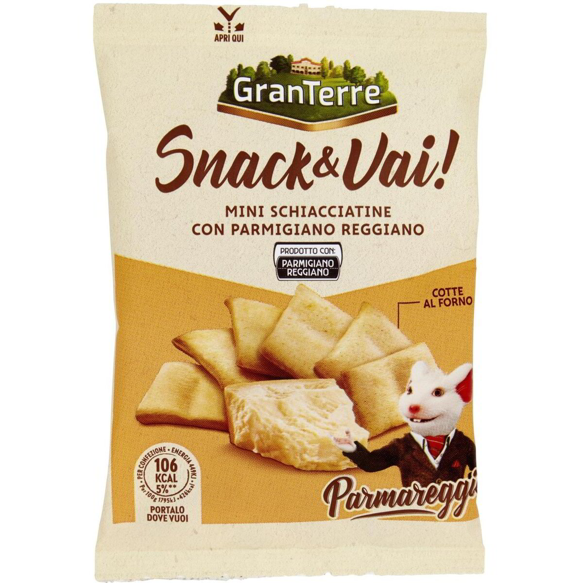 Parmareggio Snack & Vai! Mini Schiacciatine con Parmigiano Reggiano 25 ...