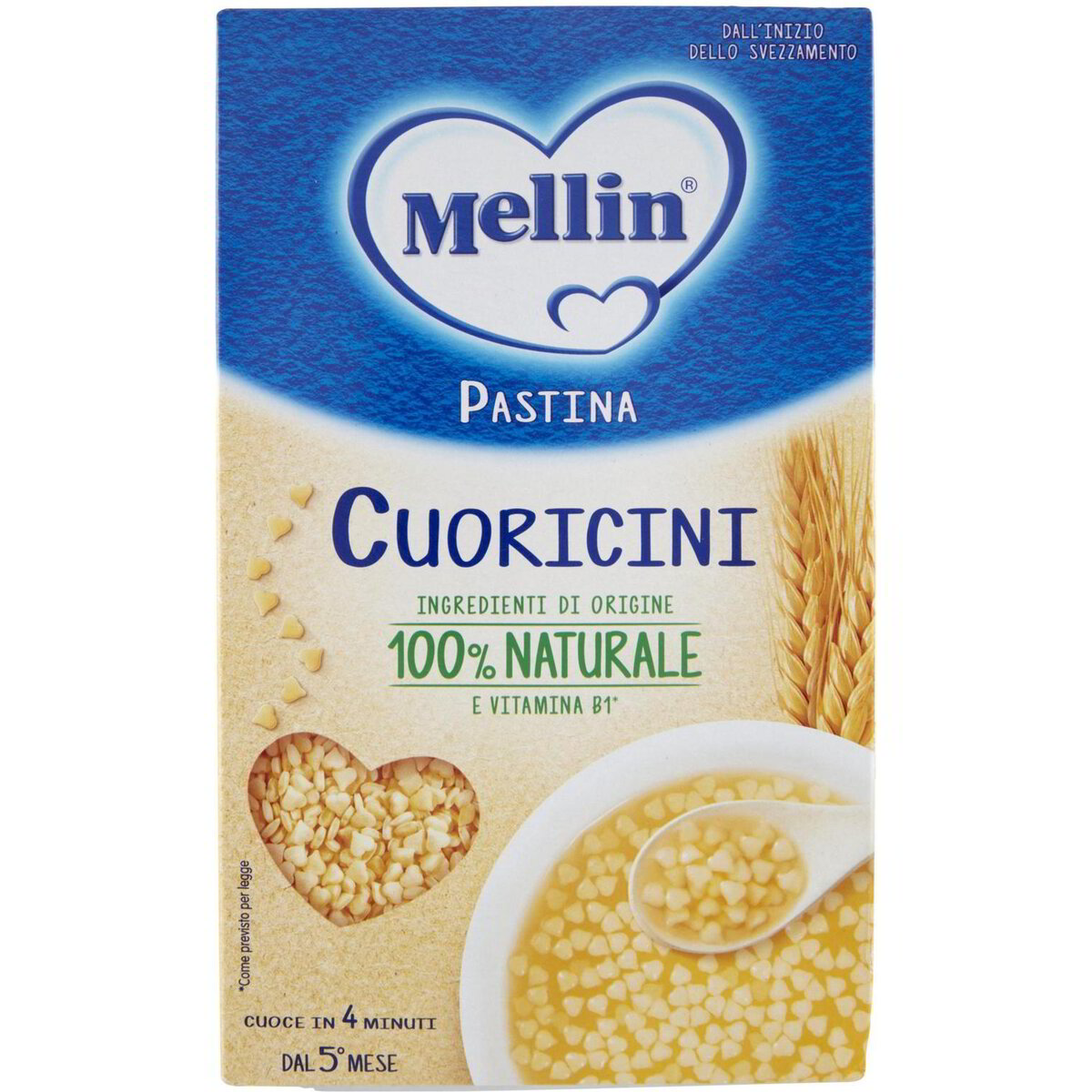 MELLIN Pastina 100% Naturale Cuoricini con farina Grano Tenero 320 g ...