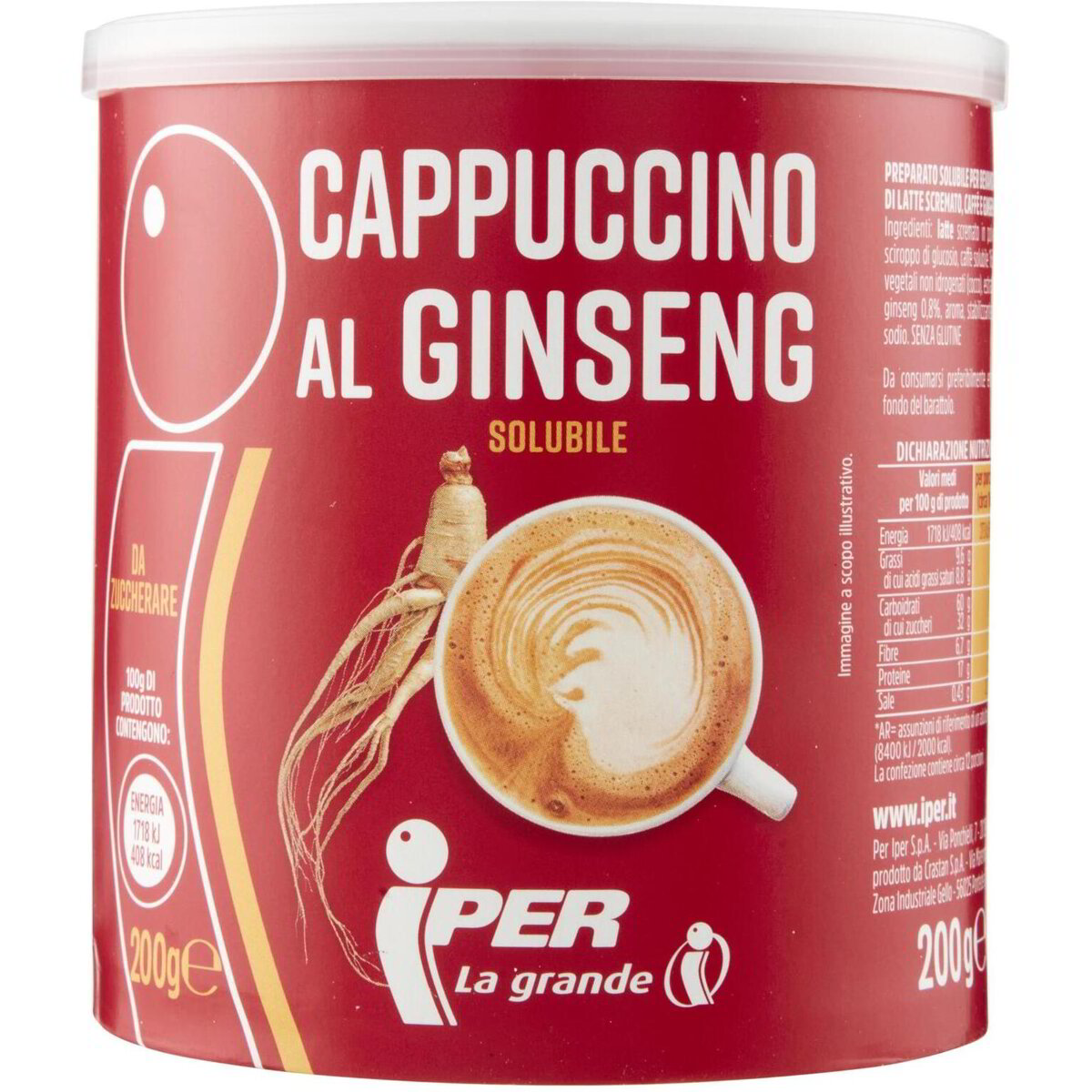 Iper Cappuccino al Ginseng Solubile 200 g Iper | IperDrive