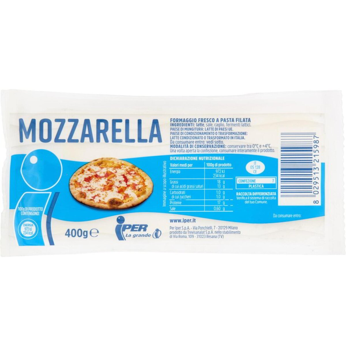 Iper Mozzarella 400 g Iper | IperDrive