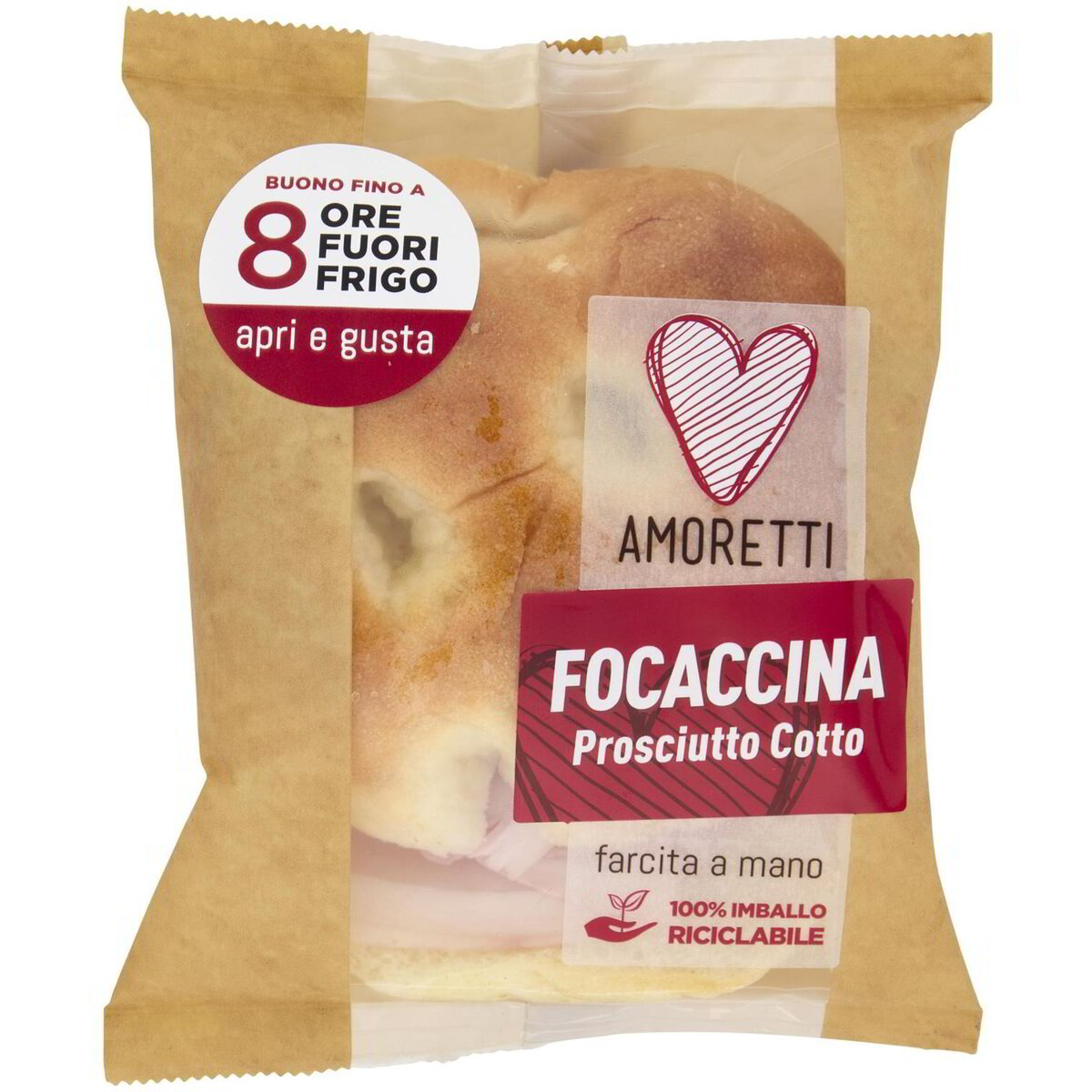 Amoretti Focaccina Prosciutto Cotto 80 g Amoretti | IperDrive