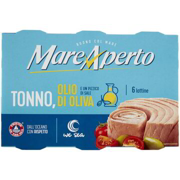 Mare Aperto Tonno, Olio di oliva e un Pizzico di Sale 6 x 70 g ...