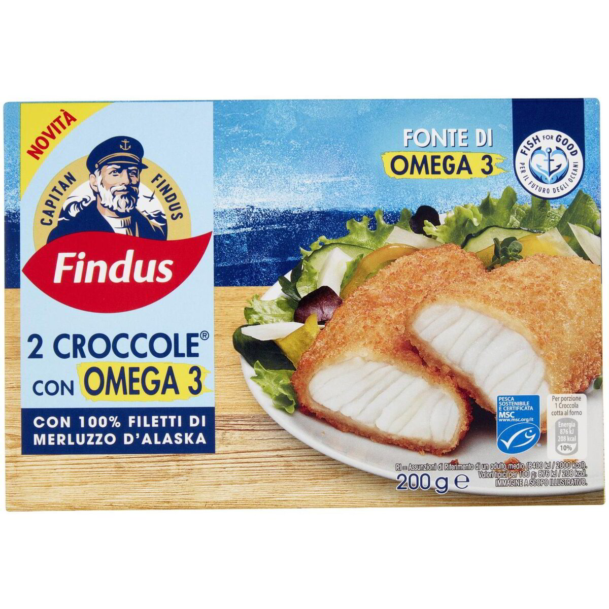 Capitan Findus 2 Croccole con Omega 3 con 100% Filetti di Merluzzo 200 ...