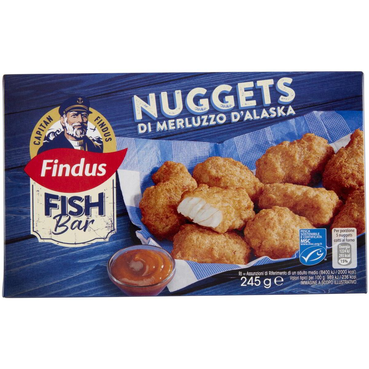 Capitan Findus Fish Bar Nuggets di Merluzzo D'Alaska 245 g Capitan ...