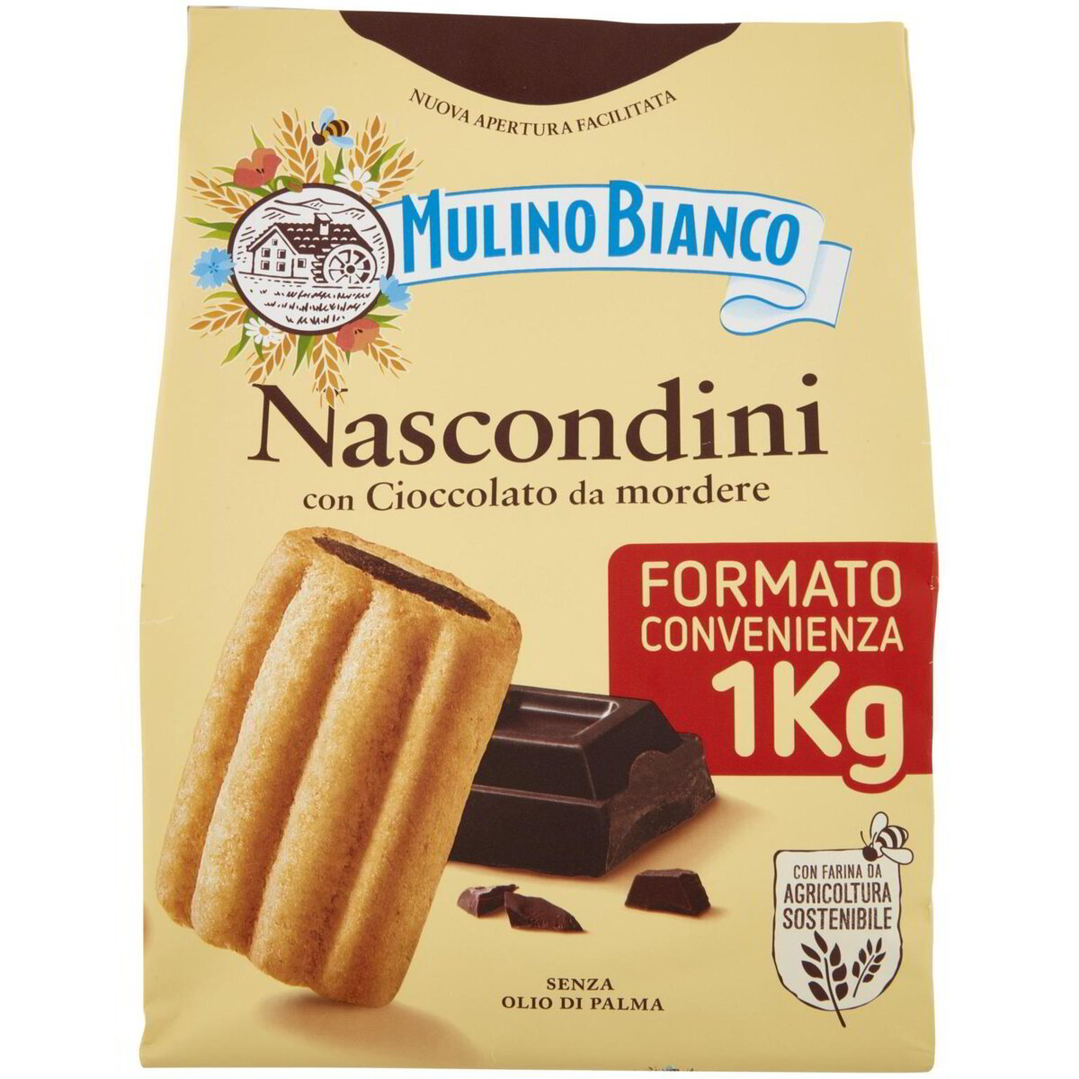 Mulino Bianco Nascondini Biscotti con Cioccolato da Mordere 1Kg Mulino ...