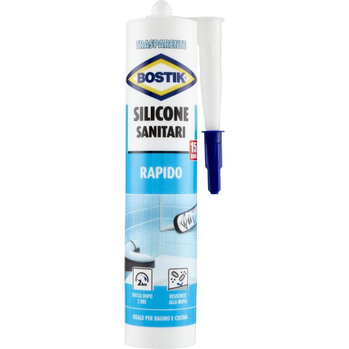 Bostik Silicone Sanitari Rapido Trasparente 280 ml Bostik | IperDrive