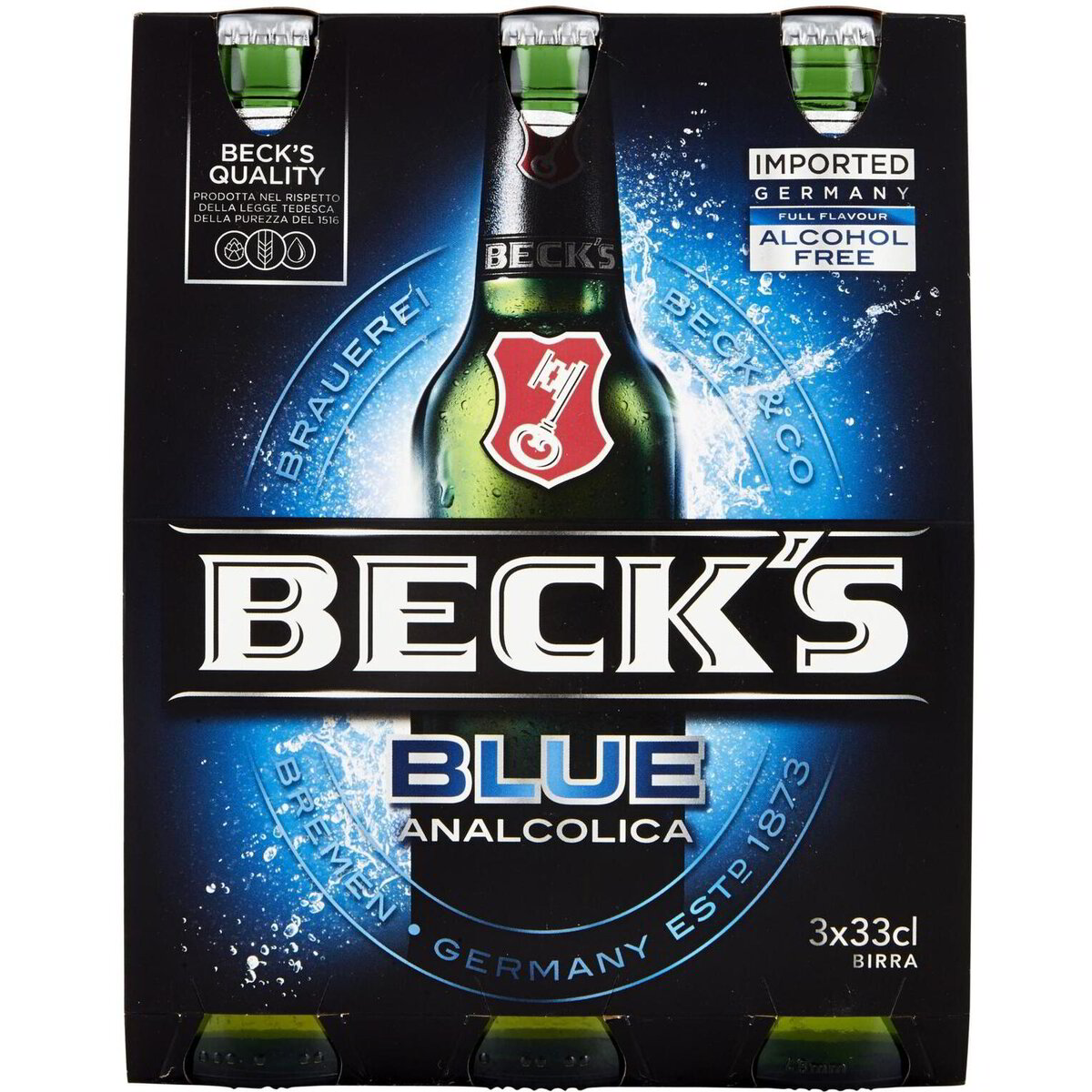 BECK'S BLUE Birra pilsner tedesca analcolica bottiglia 3x33cl Beck's ...