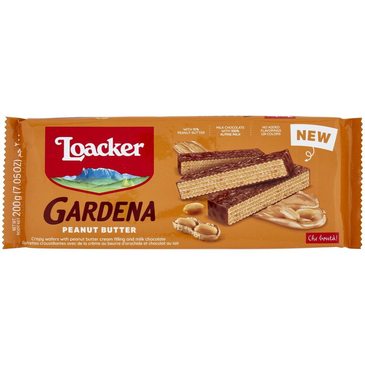 Loacker Gardena Peanut Butter Wafer ricoperto di cioccolato con crema ...