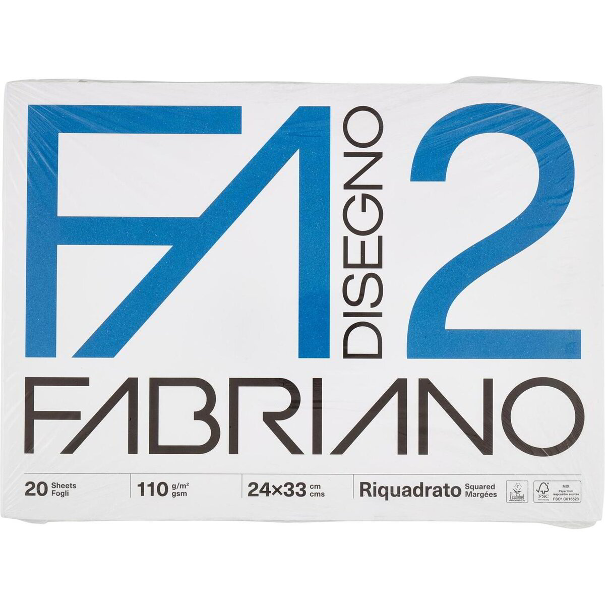 Fabriano Disegno 2 110 g/m² 24x33 cm Riquadrato 20 Fogli Fabriano ...