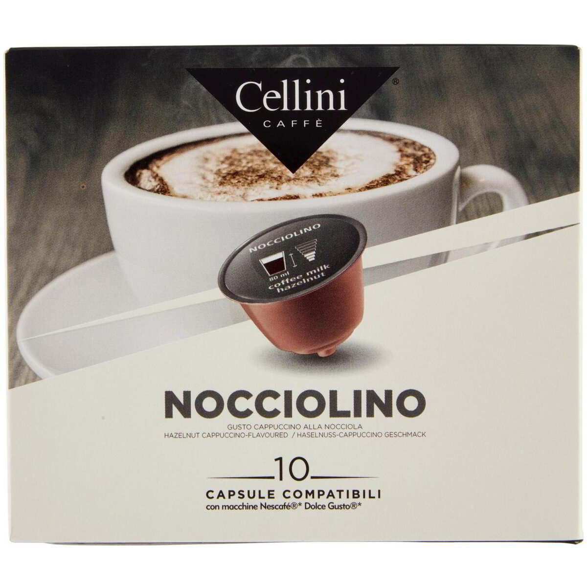 Cellini Caffè Nocciolino 10 Capsule Compatibili con macchine Nescafé®* Dolce Gusto®* 10 x 12 g ...