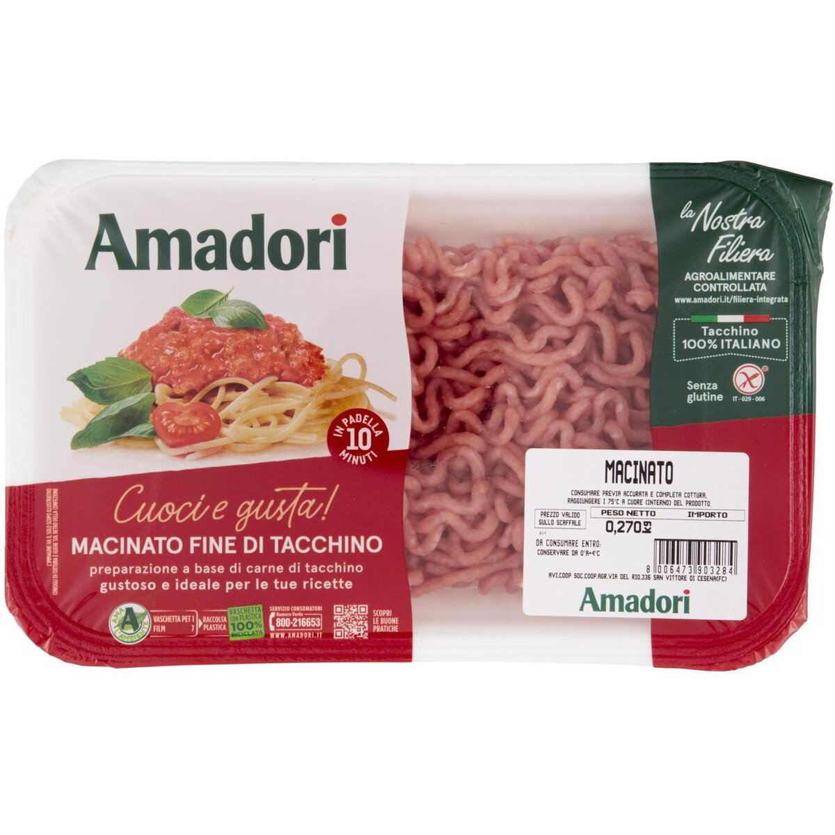 Amadori Macinato Fine di Tacchino 0,270 kg Amadori | IperDrive