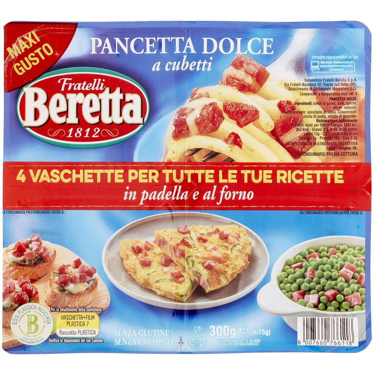 Fratelli Beretta Pancetta Dolce a cubetti 4 x 75 g Fratelli Beretta ...
