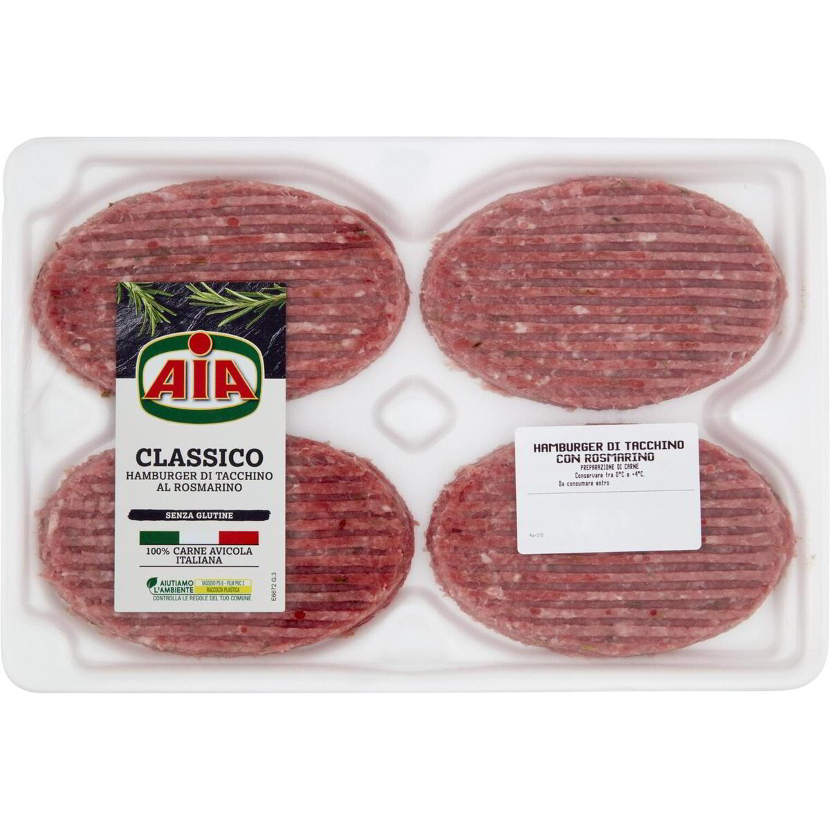 Aia Classico Hamburger di Tacchino al Rosmarino 0,400 kg Aia - iper Shop