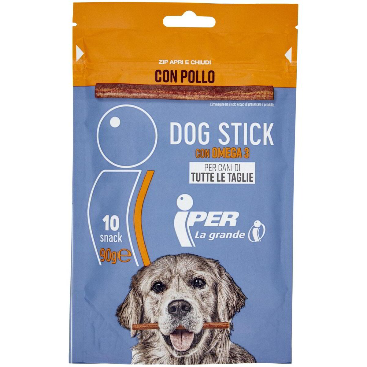 Iper con Pollo Dog Stick per Cani di Tutte le Taglie 10 snack 90 g Iper ...