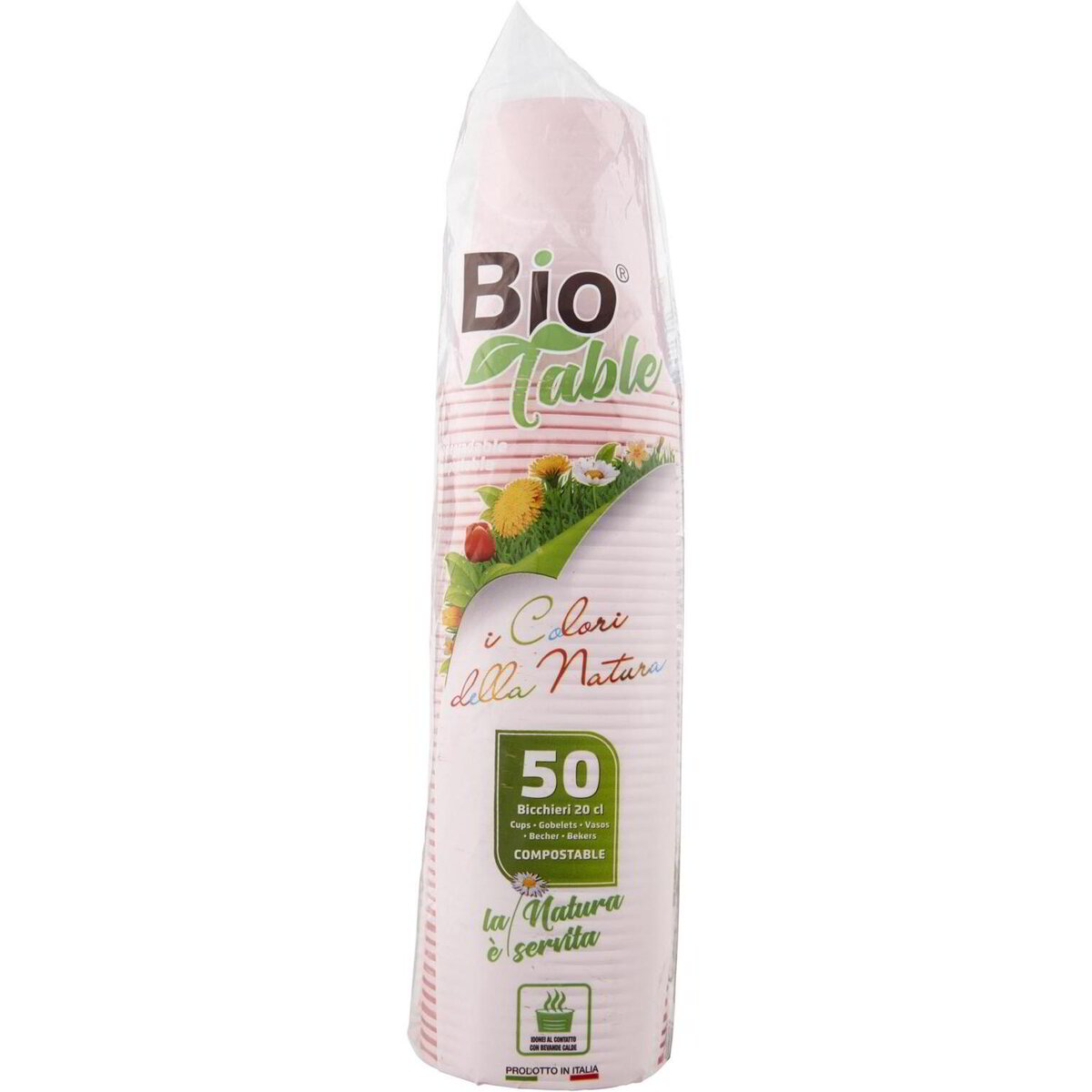 Bio Table i colori della natura Bicchieri 20 cl Compostable Rosa 50 pz ...