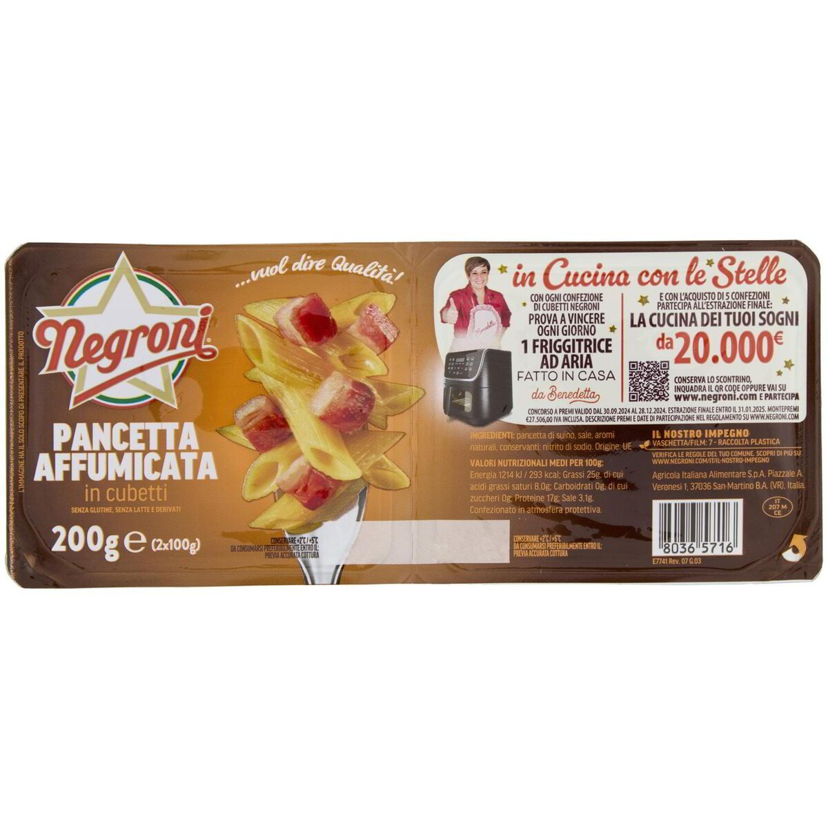 Negroni Pancetta Affumicata in cubetti 2 x 100 g Negroni | IperDrive