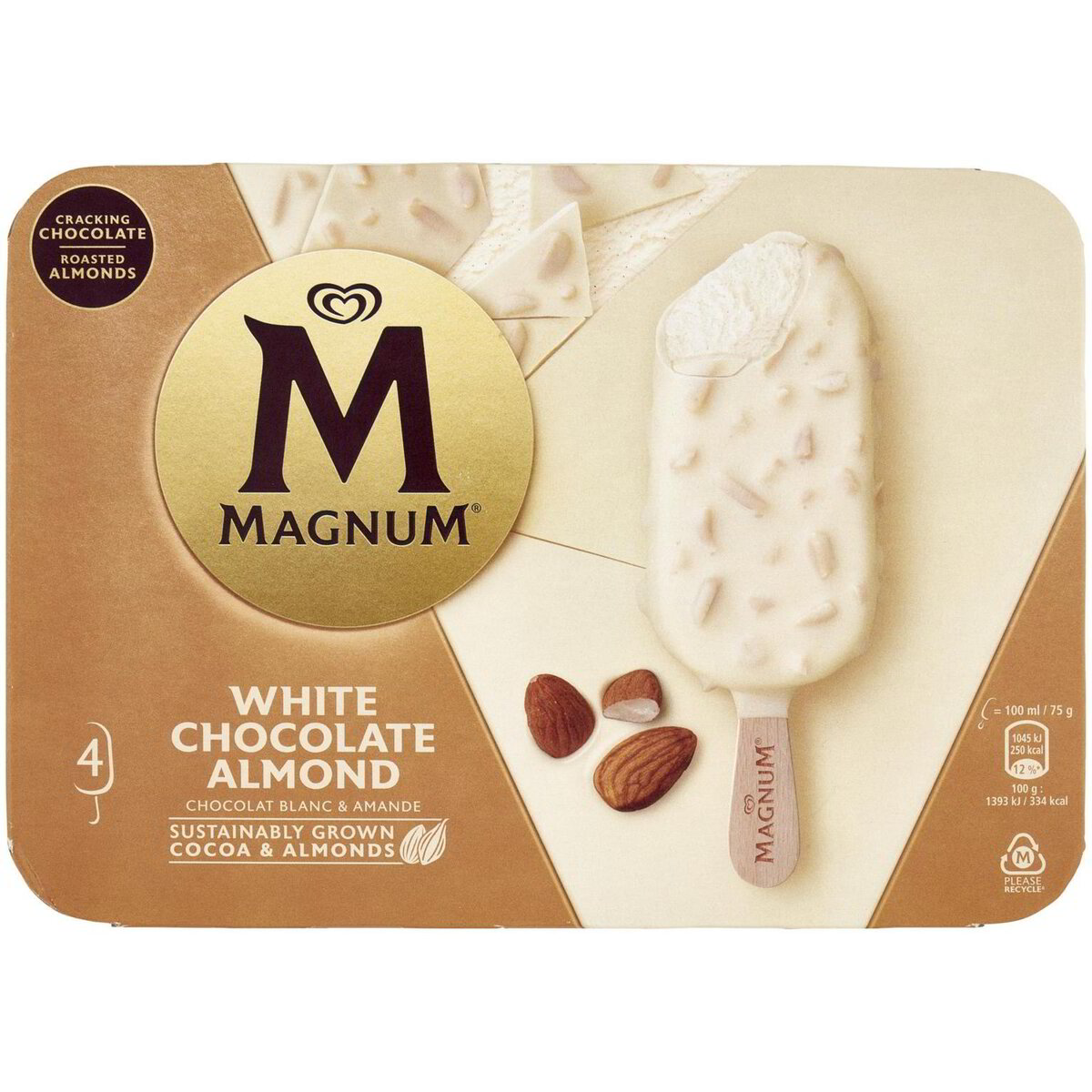 Magnum White Chocolate Almond 4 Gelati 300 g Magnum | IperDrive