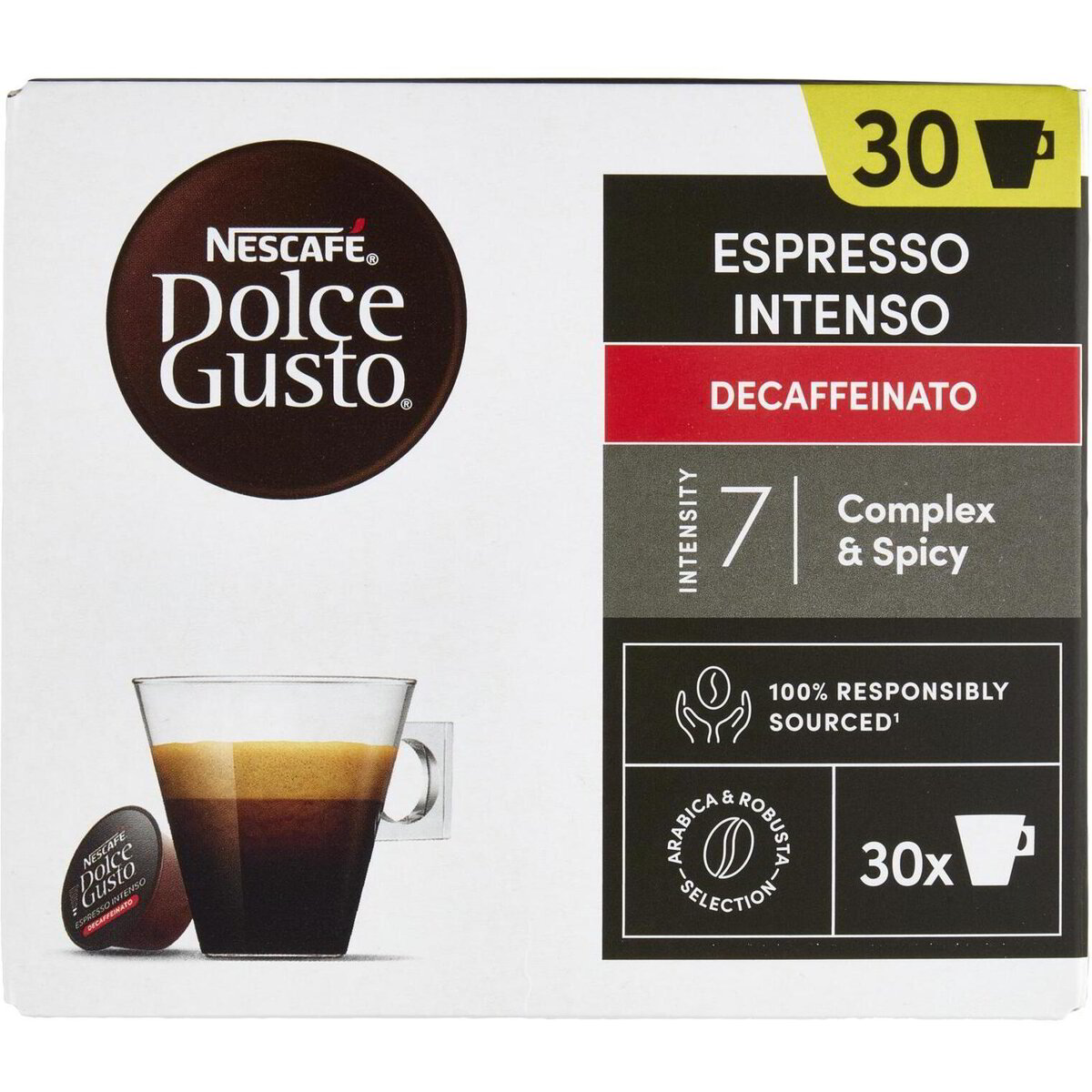 NESCAFÉ DOLCE GUSTO Espresso Intenso Decaffeinato Caffè 30 Capsule 186g ...