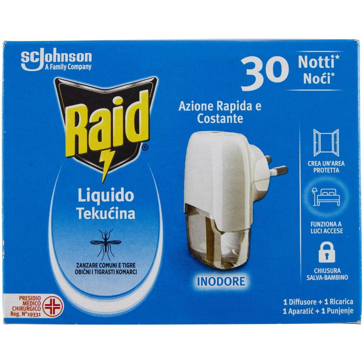 Raid Liquido Elettrico Antizanzare Contro Zanzare, 1 Base e 1 Ricarica ...